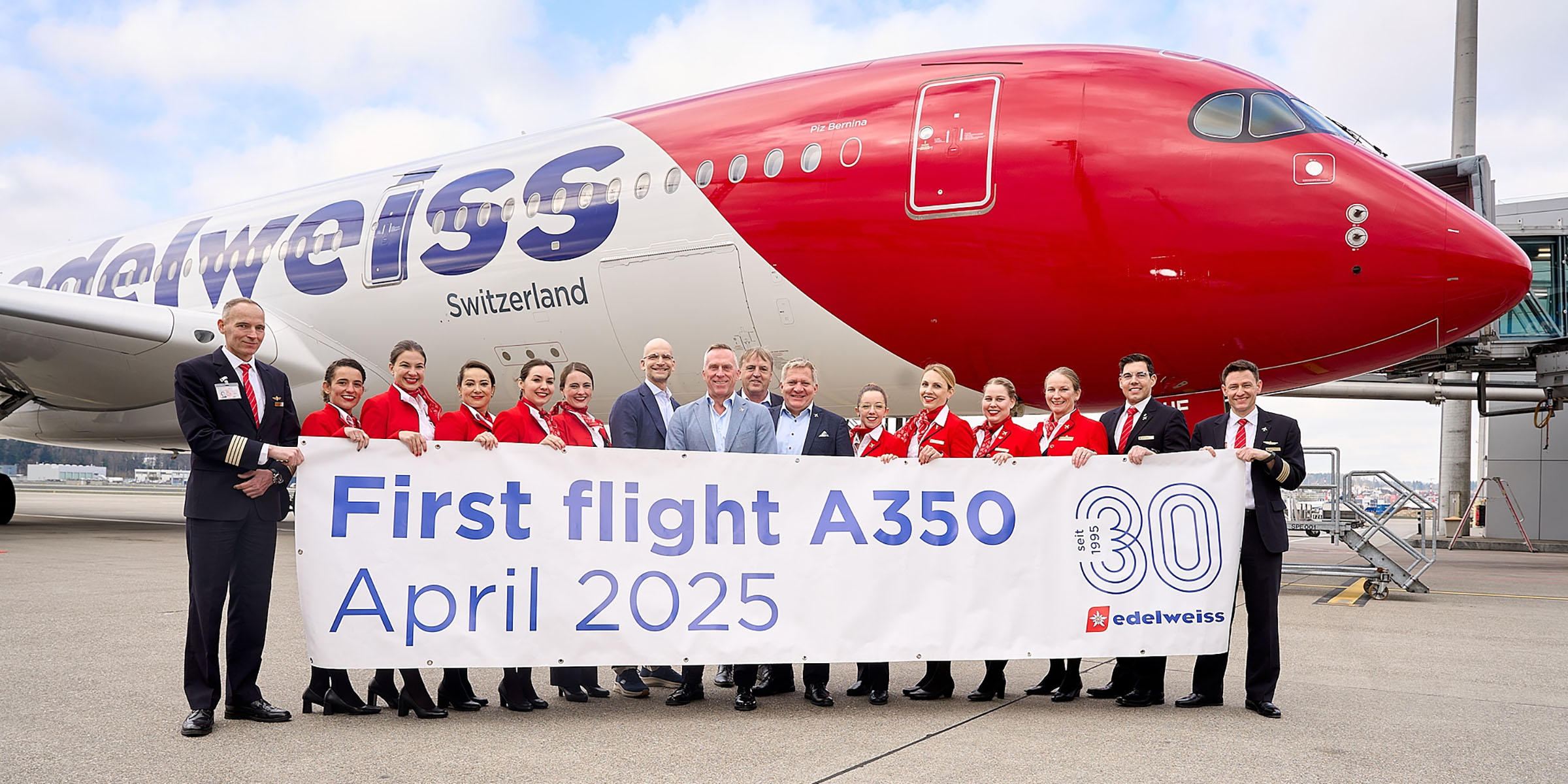 So besonders war der erste Linienflug des neuen Edelweiss A350 ...